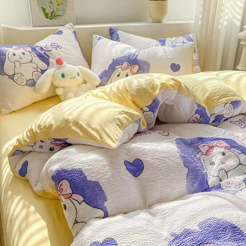 Комплект постельного белья Butterfly "Ins", выстиранный хлопок, 220*240см，Комплект из четырех предметов