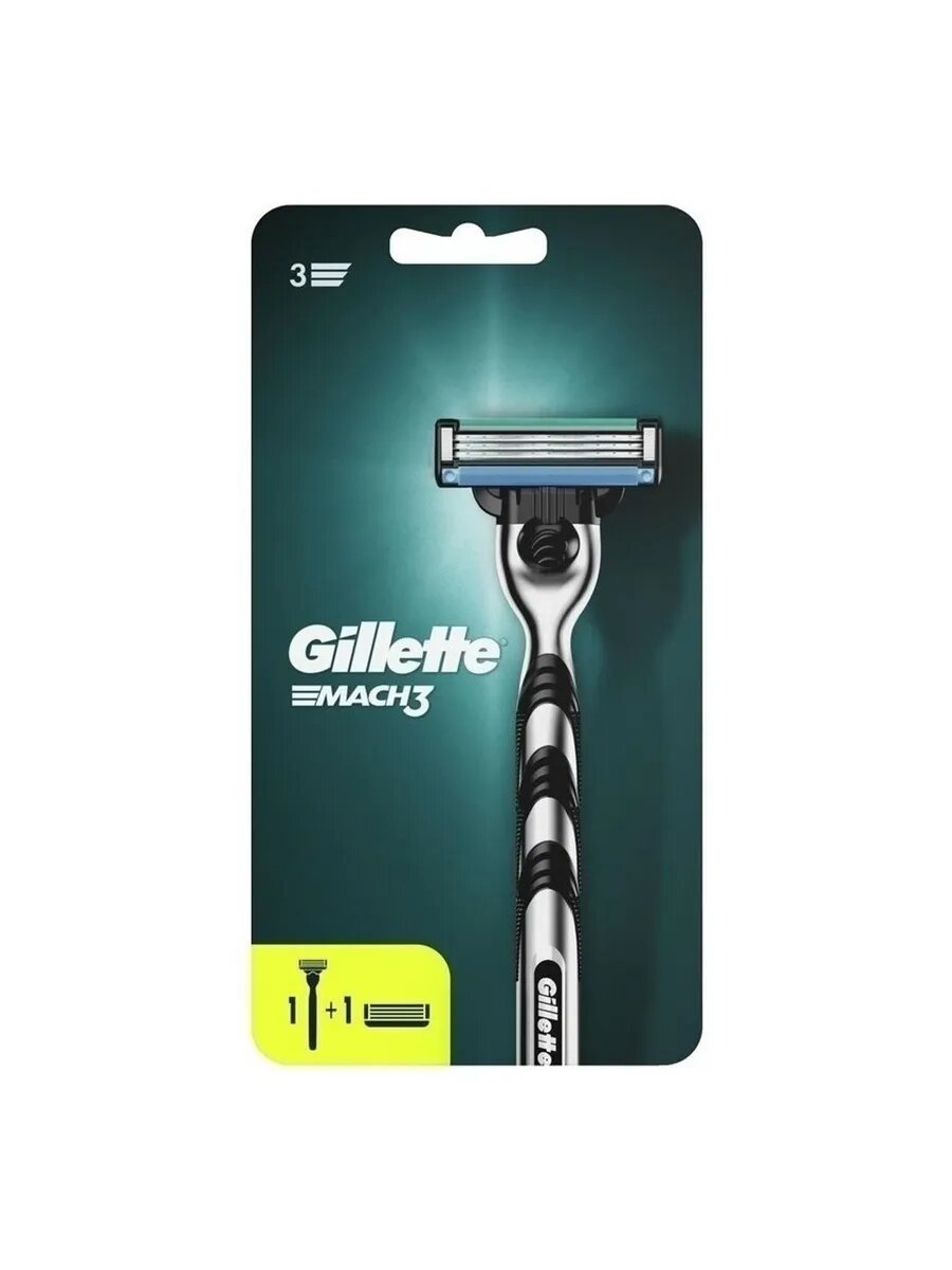 Бритвенный станок со сменными кассетами Gillette Mach3 тройн