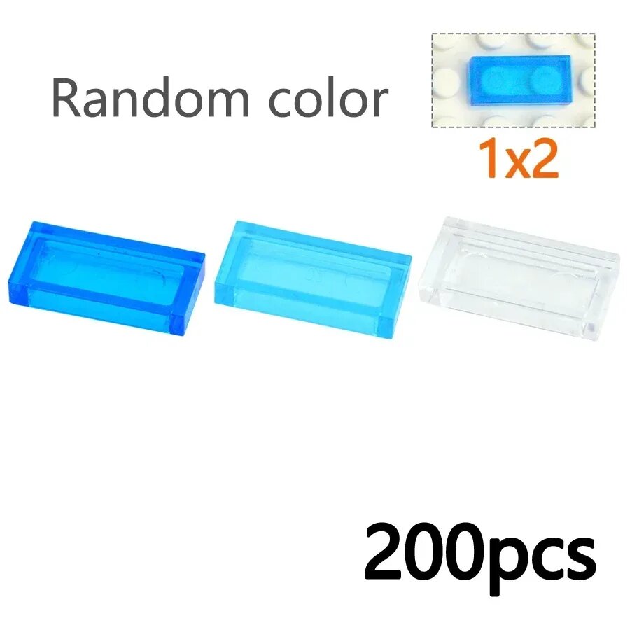 LEDUO Прозрачные пластиковые блоки 1x2 1x4 2x2 1x6 1x3 2x4 Синий, 3069-Random Color