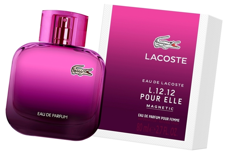 Lacoste L 12.12 Magnetic Pour Elle 80 мл женский парфюм / Лакосте фиолетовые парфюмерная вода