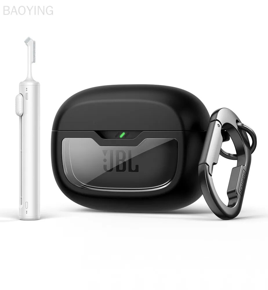 Чехол SURITCH для JBL Wave Beam 2, с карабином и набором чистки, ударопрочный магнитный, черный