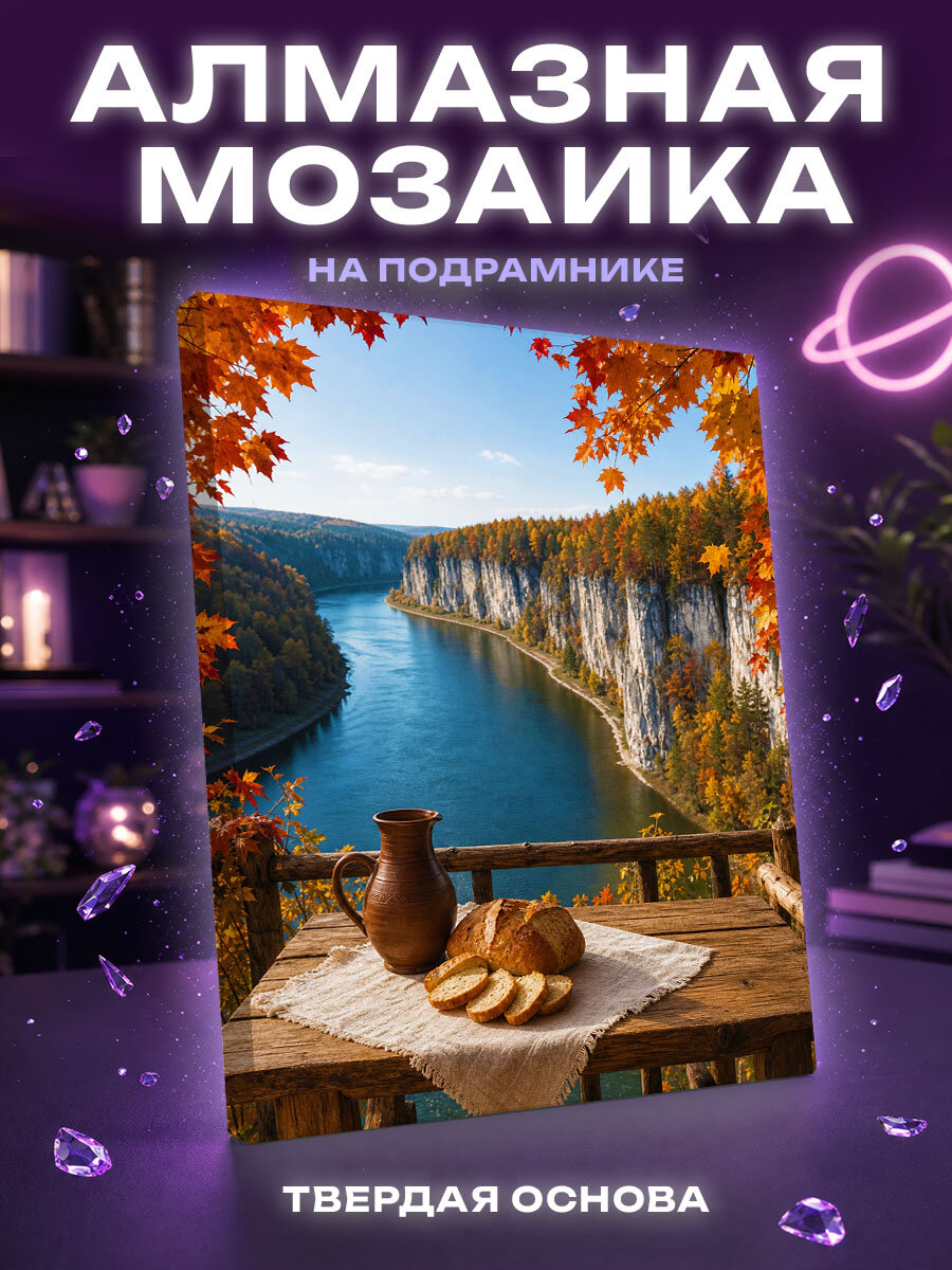 Алмазная мозаика Веранда над Чусовой осенью