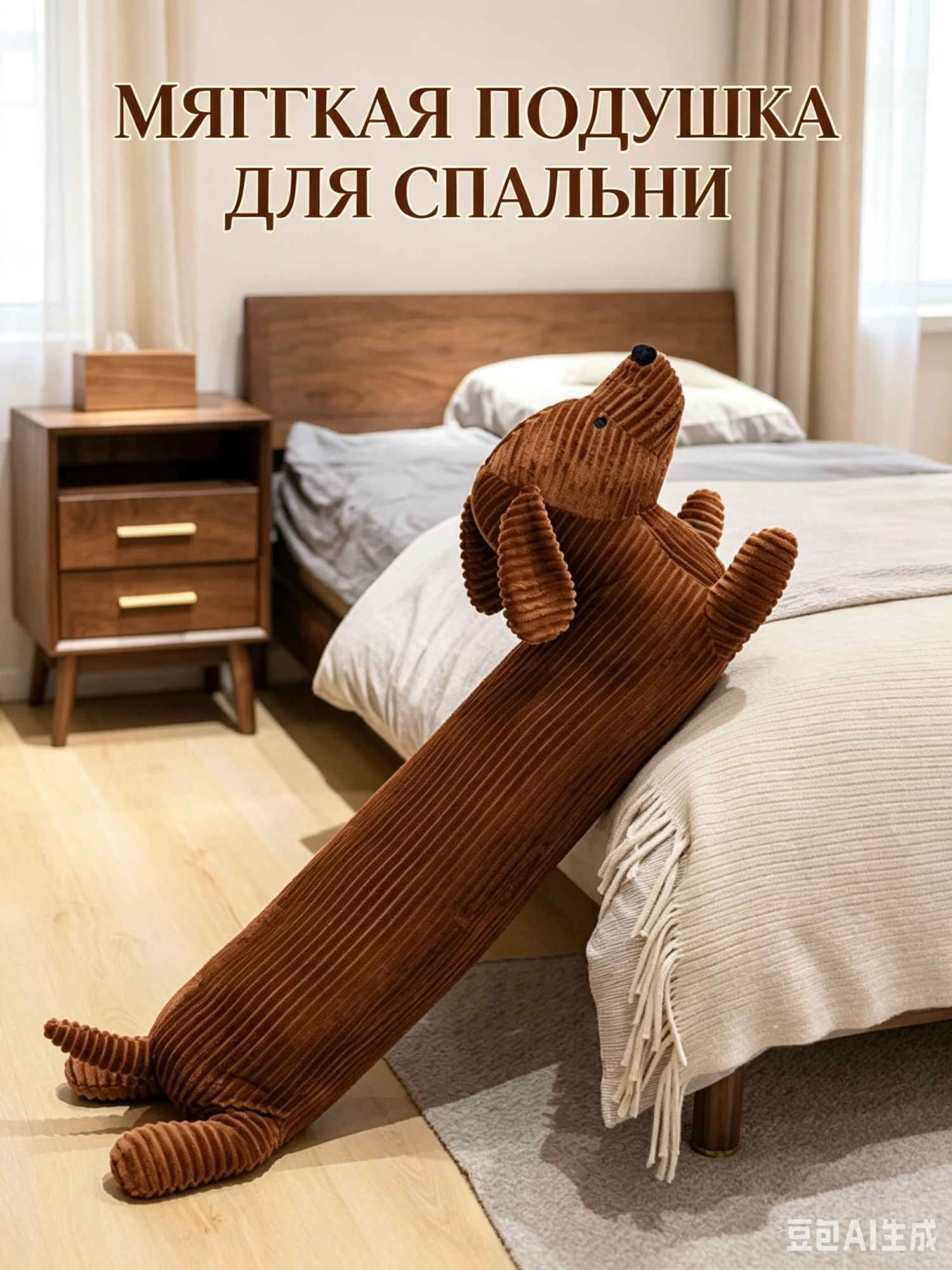 Плюшевая такса, длиной 110 см, мягкая и подходит для детей и взрослых