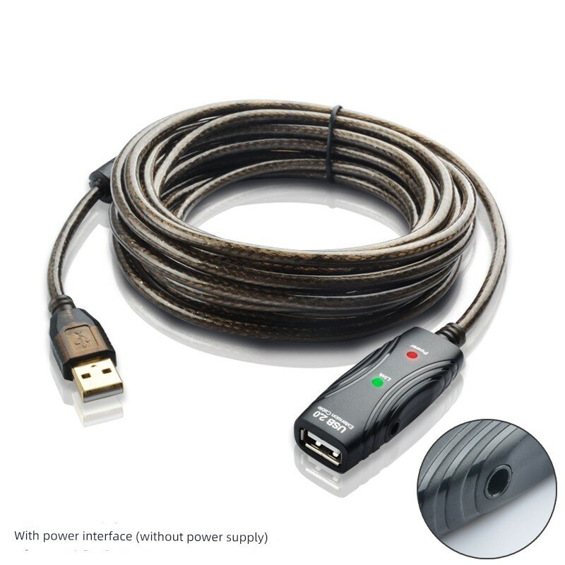 USB 2.0 удлинительный кабель, 5 м темно-коричневый для подключения компьютера и периферии