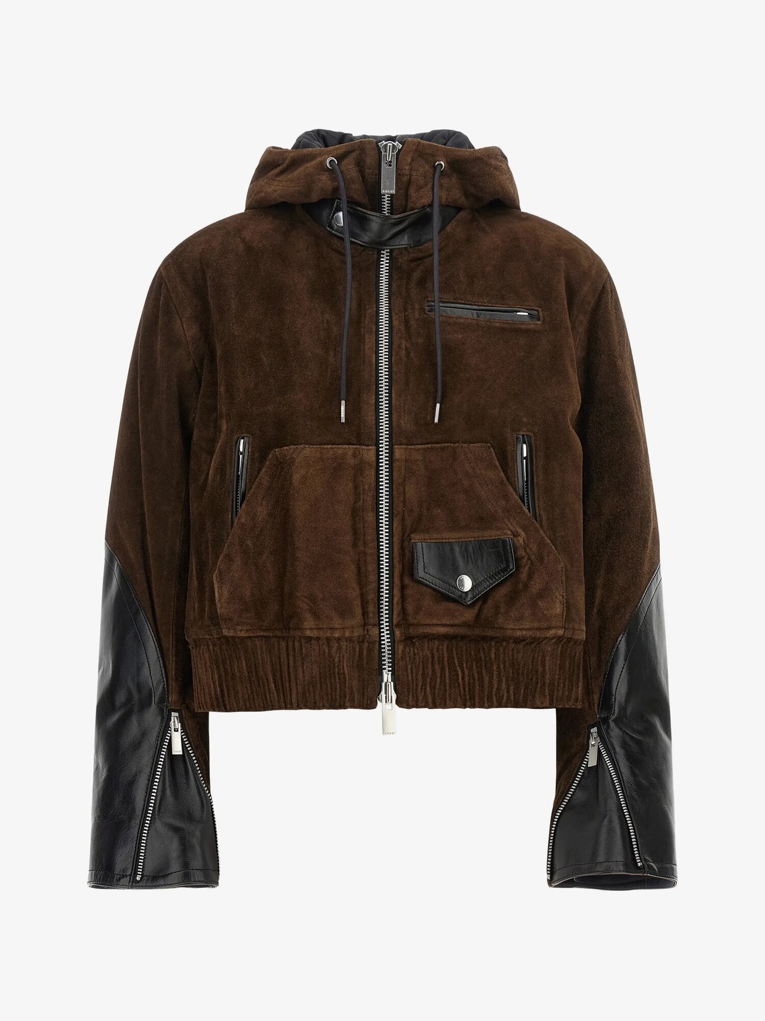 Куртка Suede-panelled leather jacket