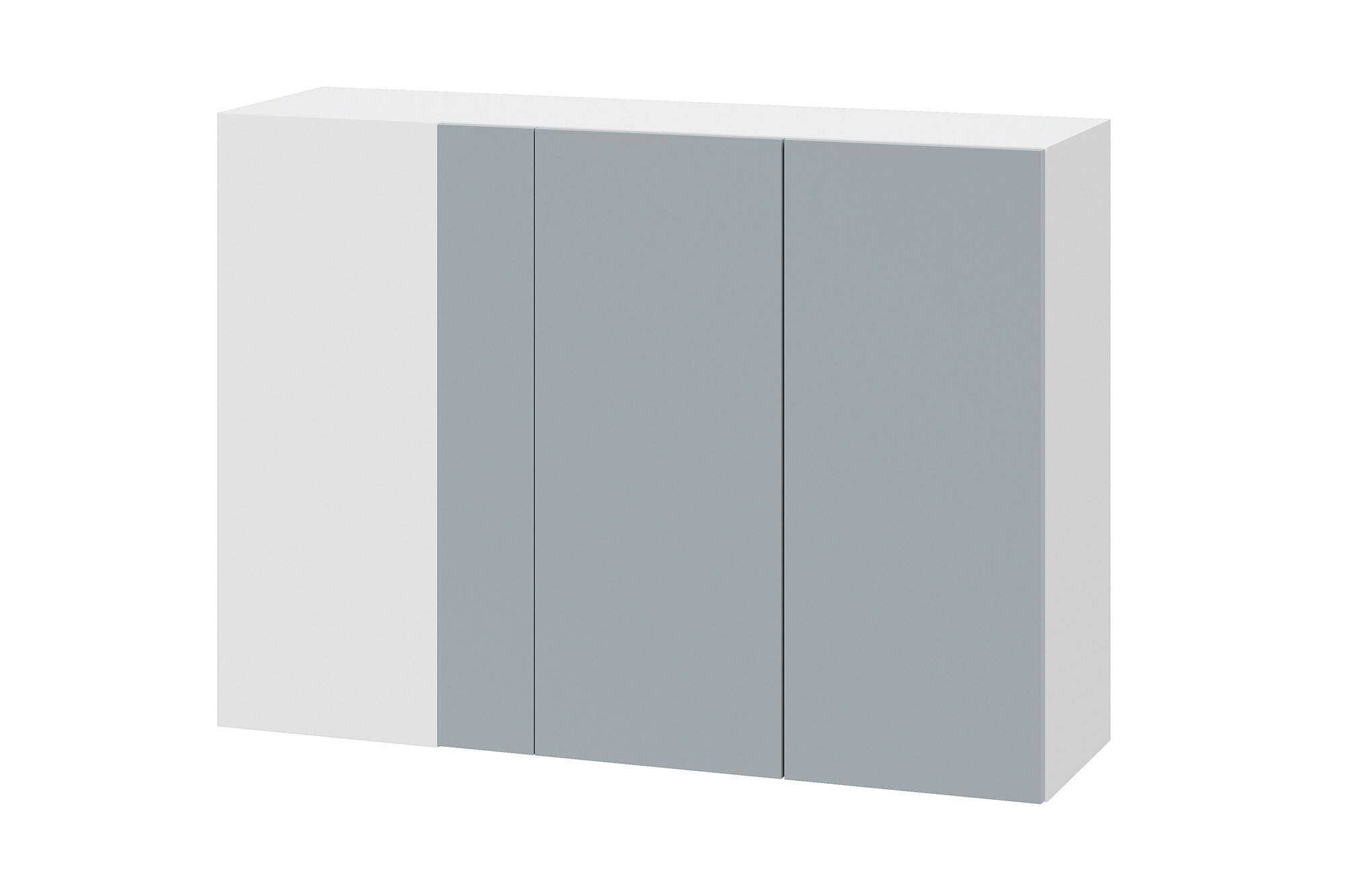 Шкаф верхний угловой Нонтон Монора, 100x29.6x72 см, белый / бирюзовая гладь