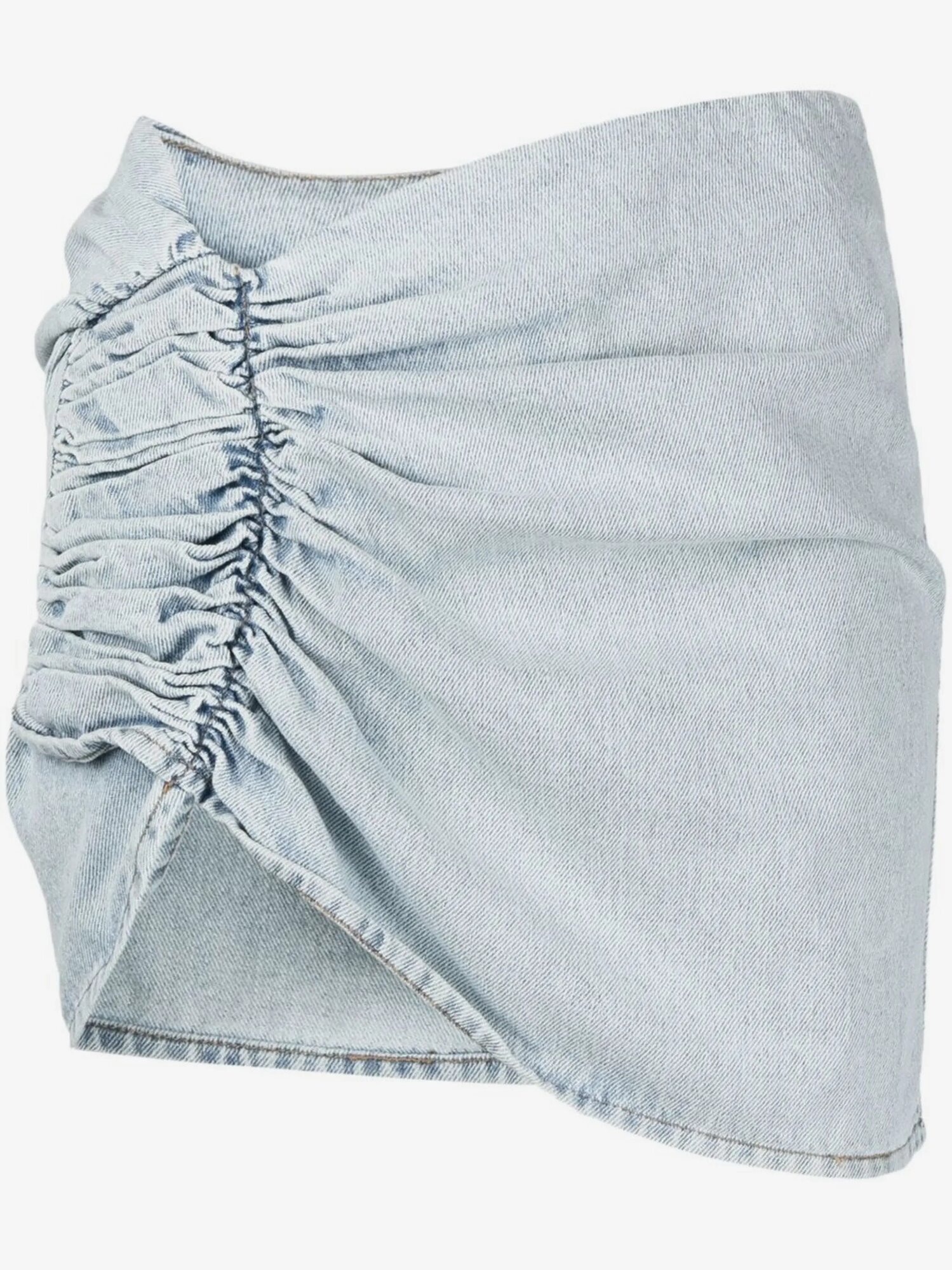 Юбка The Mannei Asymmetric ruched denim skirt