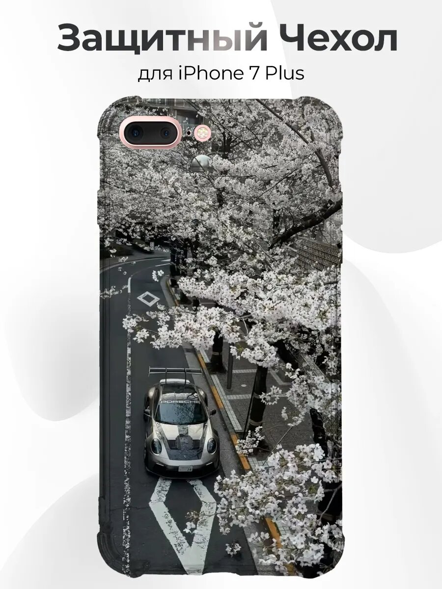 Чехол на iPhone 7/8 Plus Porsche 911 GT3 RS 992 в сакуре