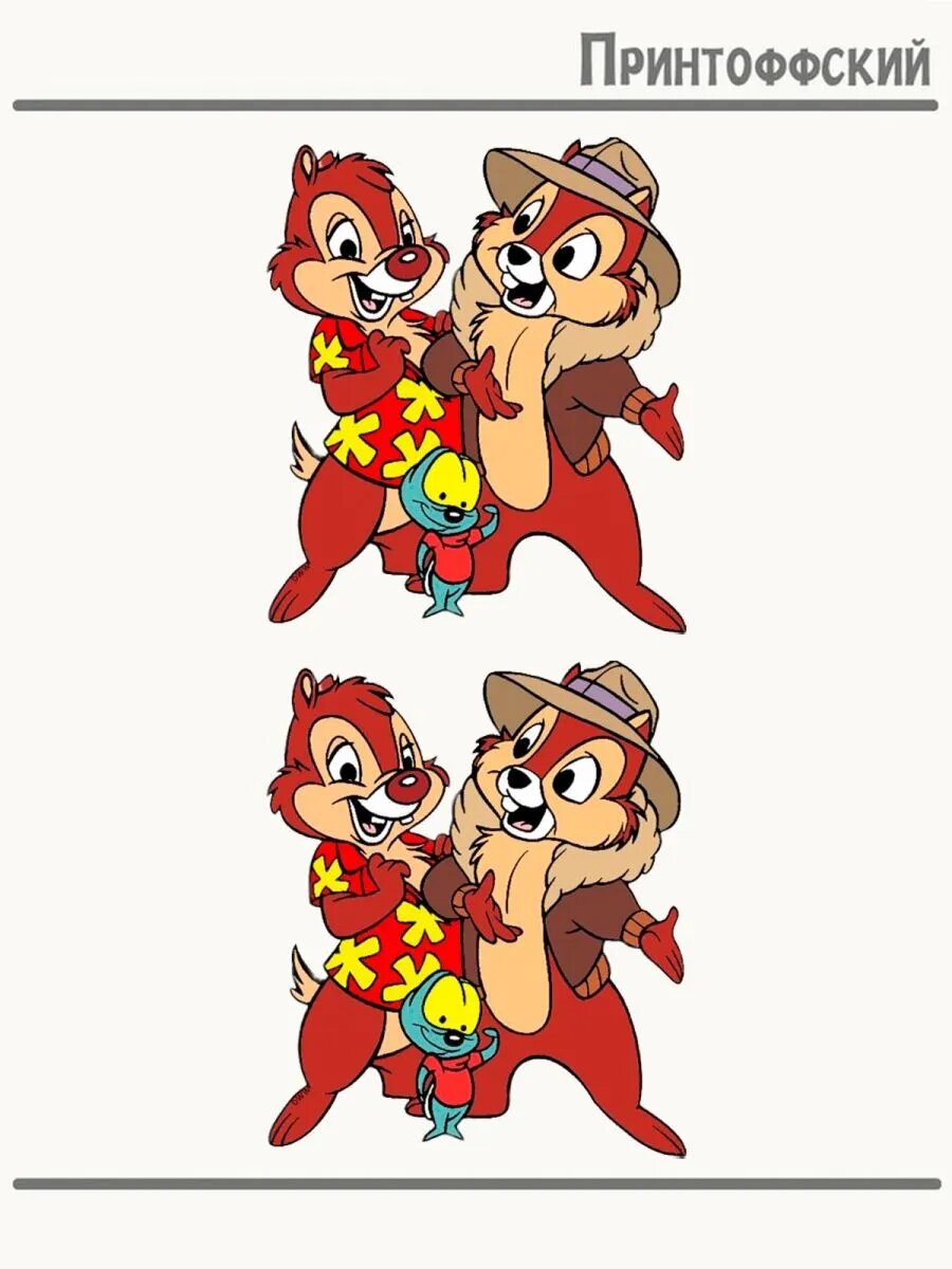 2-е (Две) Термонаклейки Чип И Дейл Chip And Dale