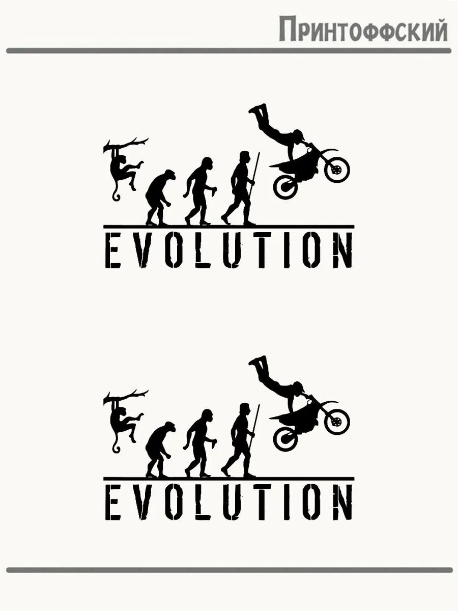 2-е (Две) Термонаклейки эволюция evolution