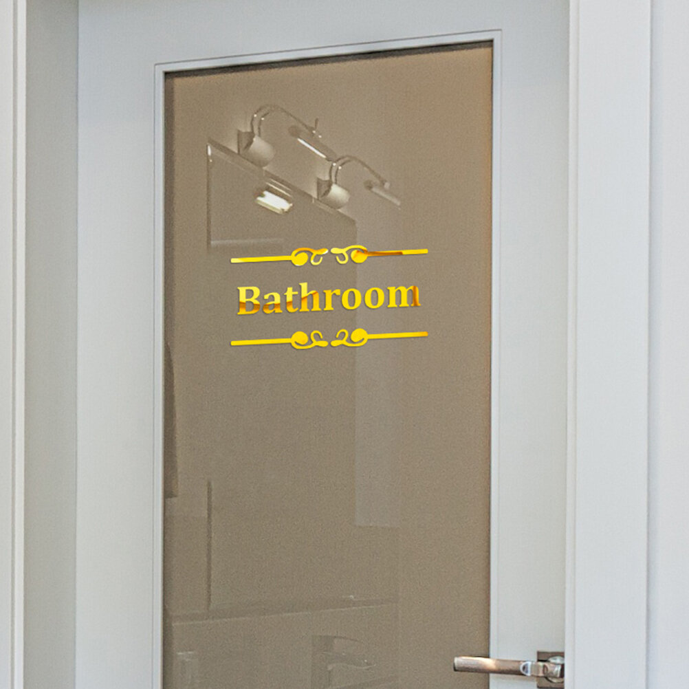 Sticker For The Bathroom Туалетный Знак С Sticker Mirror Wall Decor ВGolden