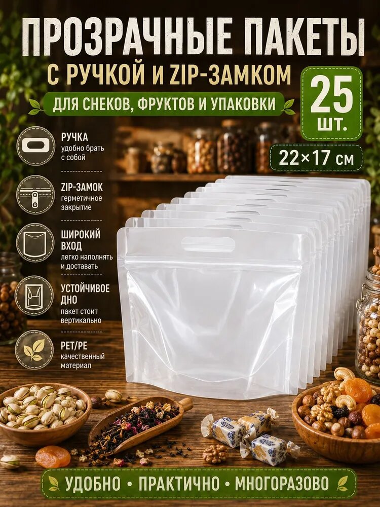 Пакет Дой-пак 17X22 см, 25 шт, 200 мкм