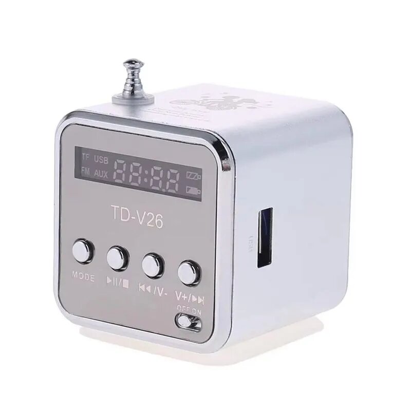 TD-V26 Мини Портативный Звуковой Динамик Поддержка TF Карты FM Радио