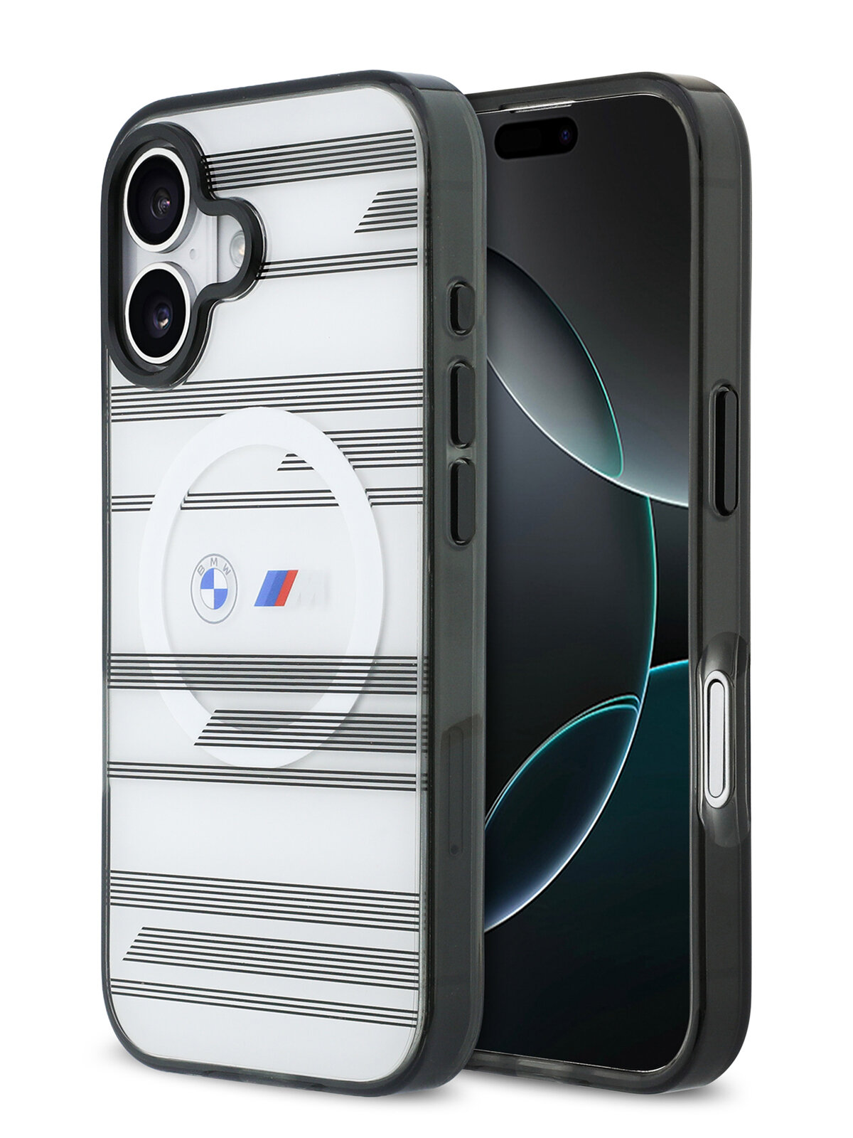 Чехол BMW на iPhone 17, с магнитами MagSafe, с принтом IML Design, черный