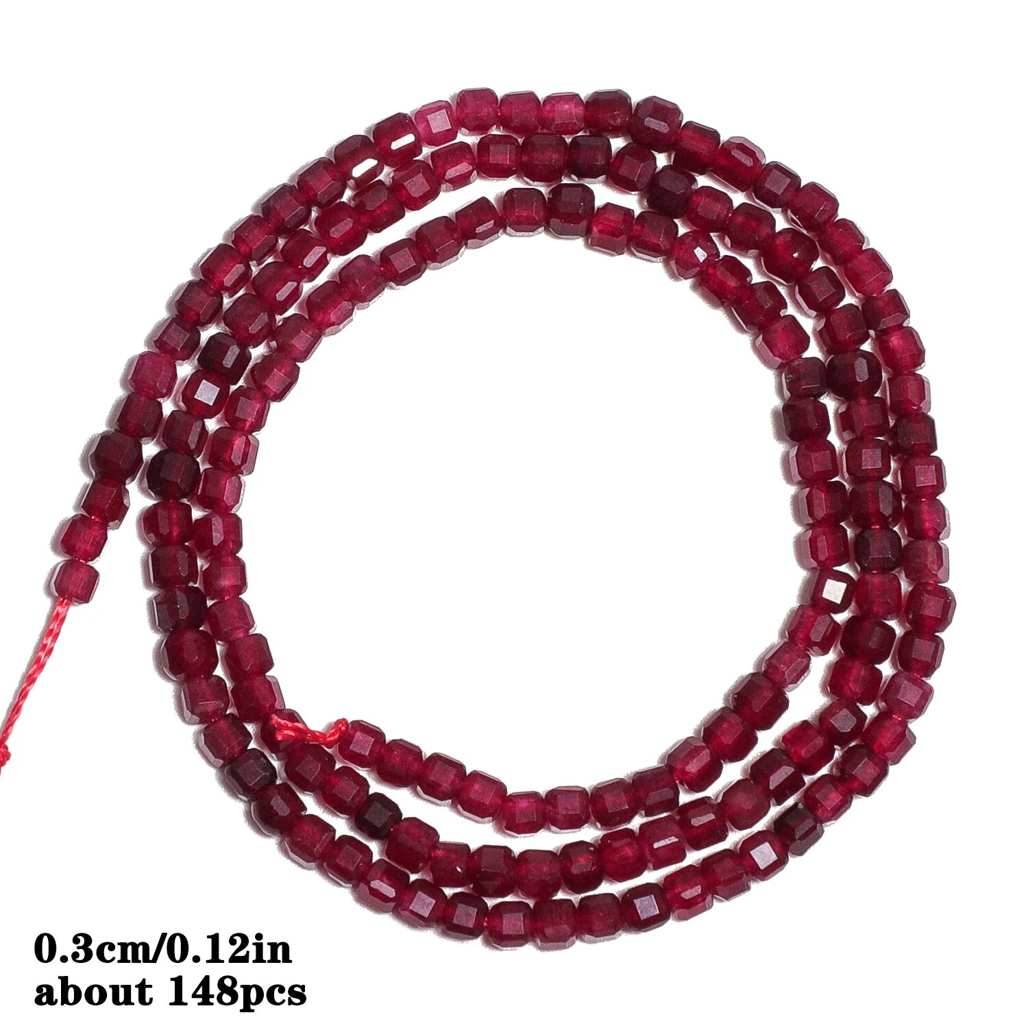 Бусины из красного халцедона Xilitata T9-faceted cube 3mm