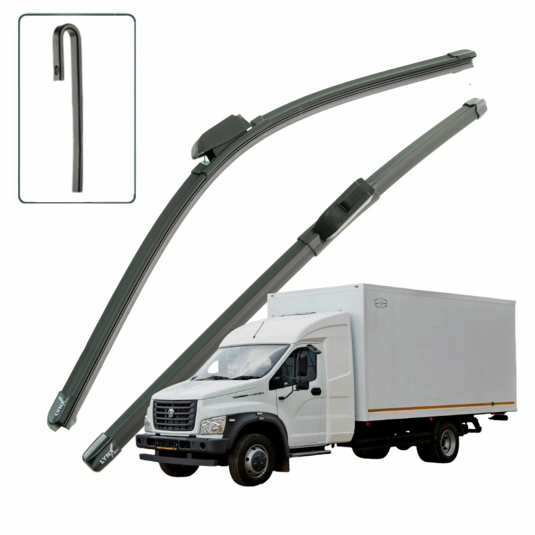 Дворники GAZ / ГАЗ 2784 C42 шасси 2014 - 2022 Щетки стеклоочистителя бескаркасные автомобильные LYNXauto 500мм-500мм к-т 2 шт.