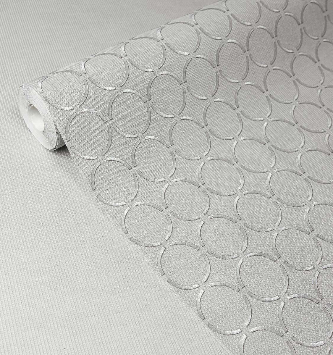 Обои виниловые серые на флизелине VICTORIA STENOVA, коллекция CONNECT / СОЮЗ, размер 1.06*10.05 м, повтор рисунка 64см, артикул 585265