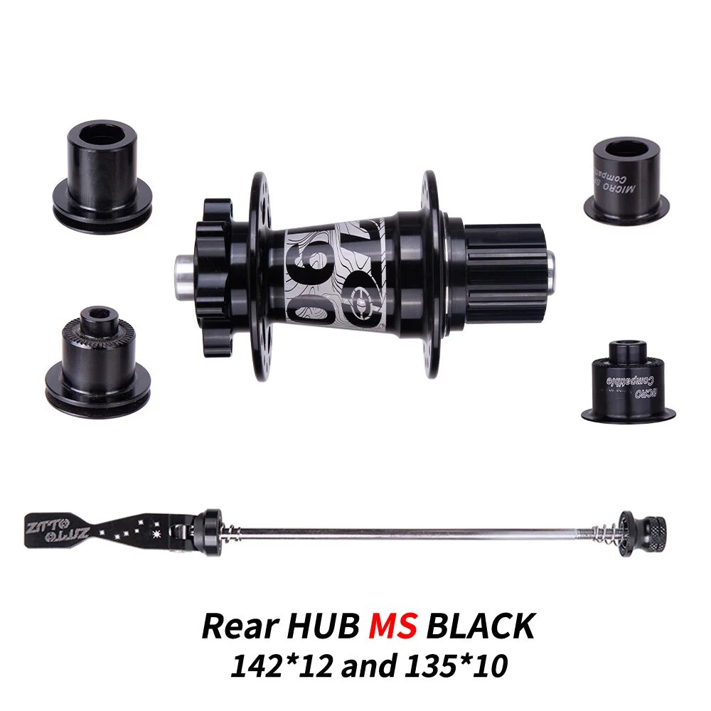 ZTTO задняя втулка MTB DR190 32 отверстия Черный, Rear HUB MS BLACK