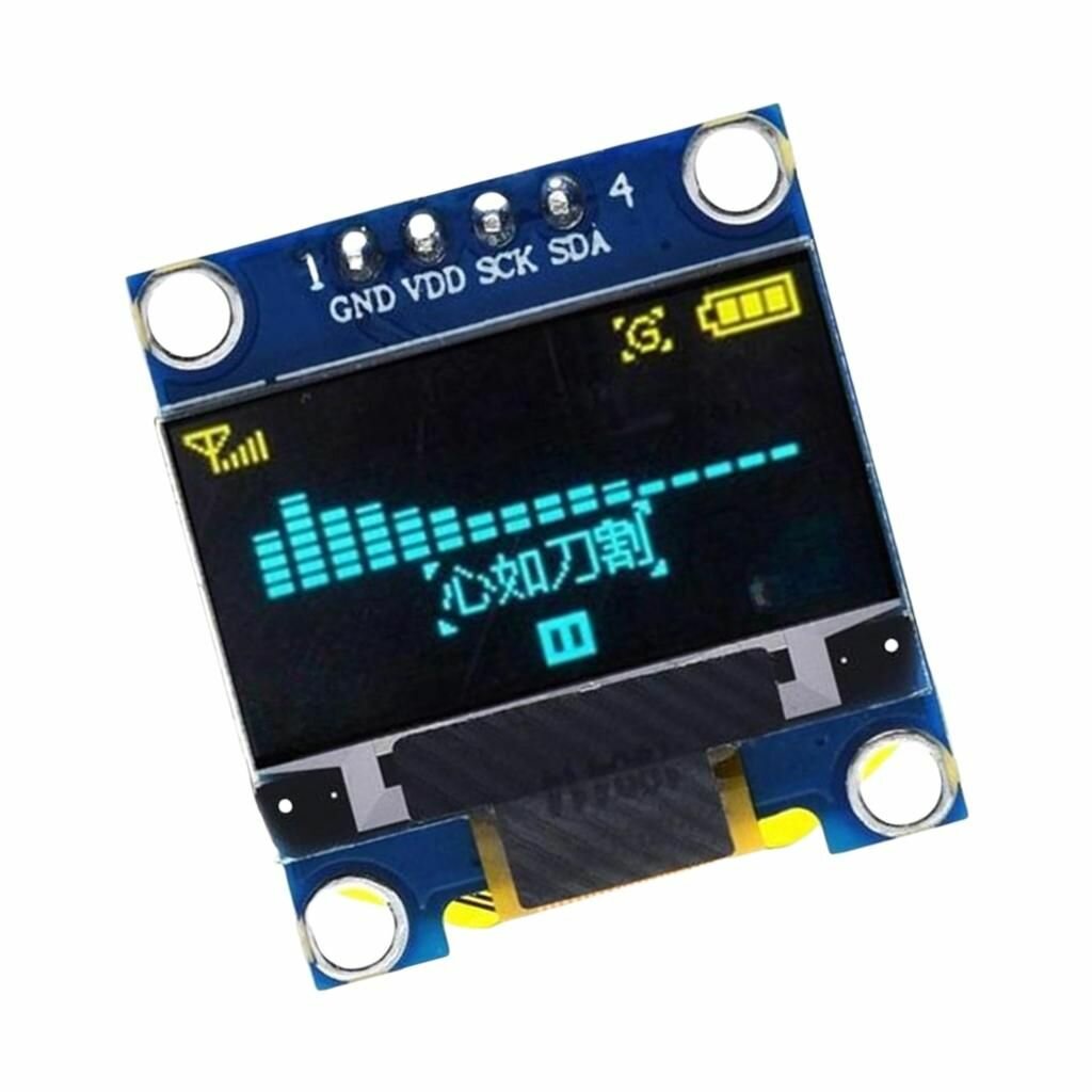 OLED-дисплей 0,96 дюйма, 128 64 пикселя, Желтый Синий