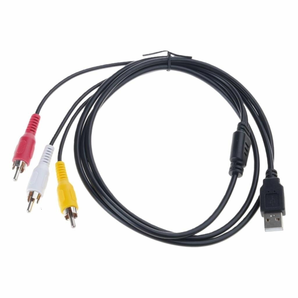 USB-кабель для композитного видео (3RCA), Мужская головка USB