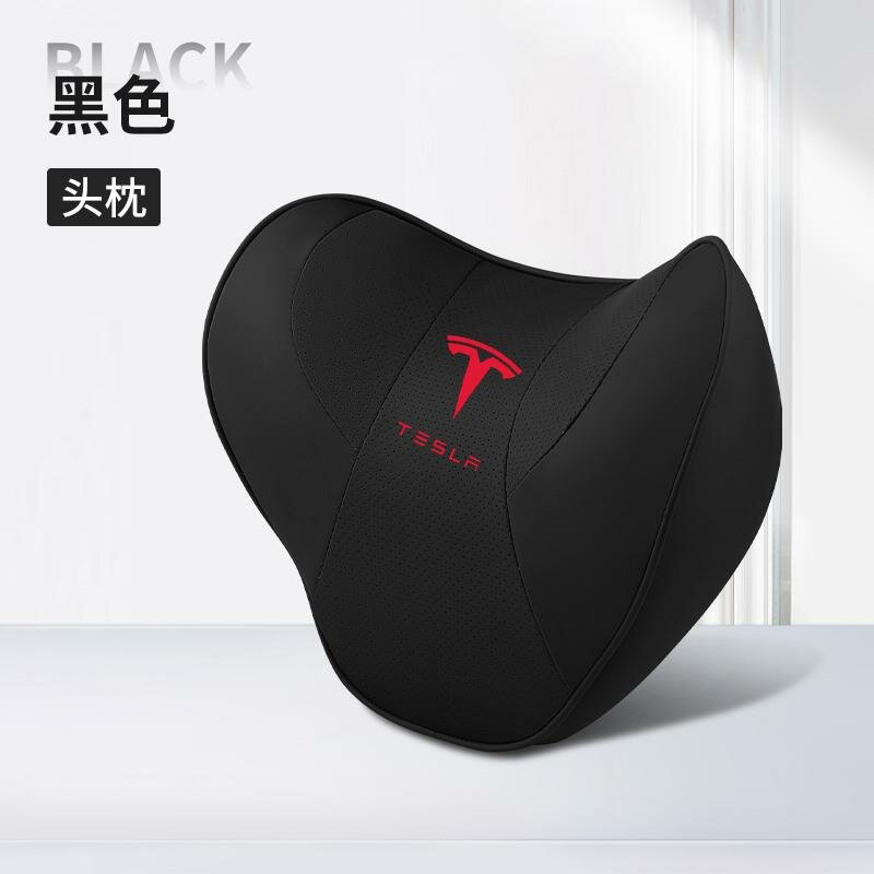Подголовник автомобиля Tesla, подушка для шеи, удобная и дышащая кожаная специальная подушка для подголовника_copy