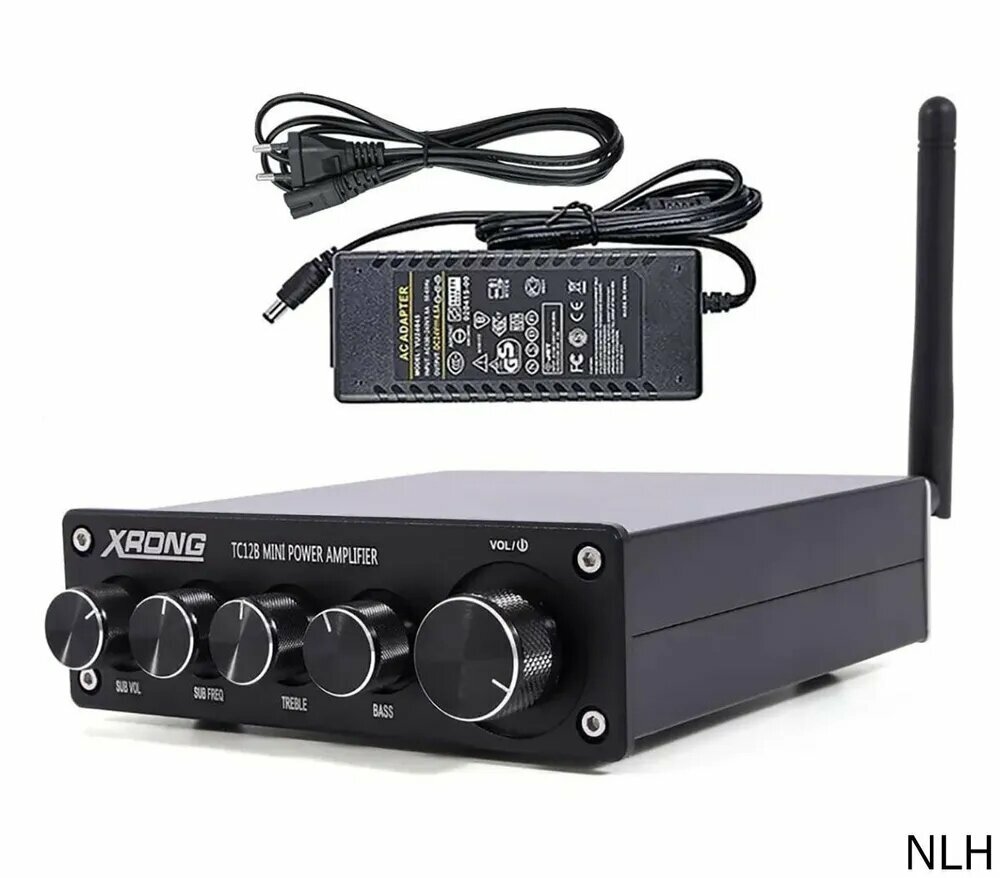 XRONG Bluetooth 5.2 стерео аудио ресивер усилитель 2.1 CH мини Hi-Fi класса D TDA3116 интегрированный усилитель 300 Вт для дома AMP мощный сабвуфер с блоком питания
