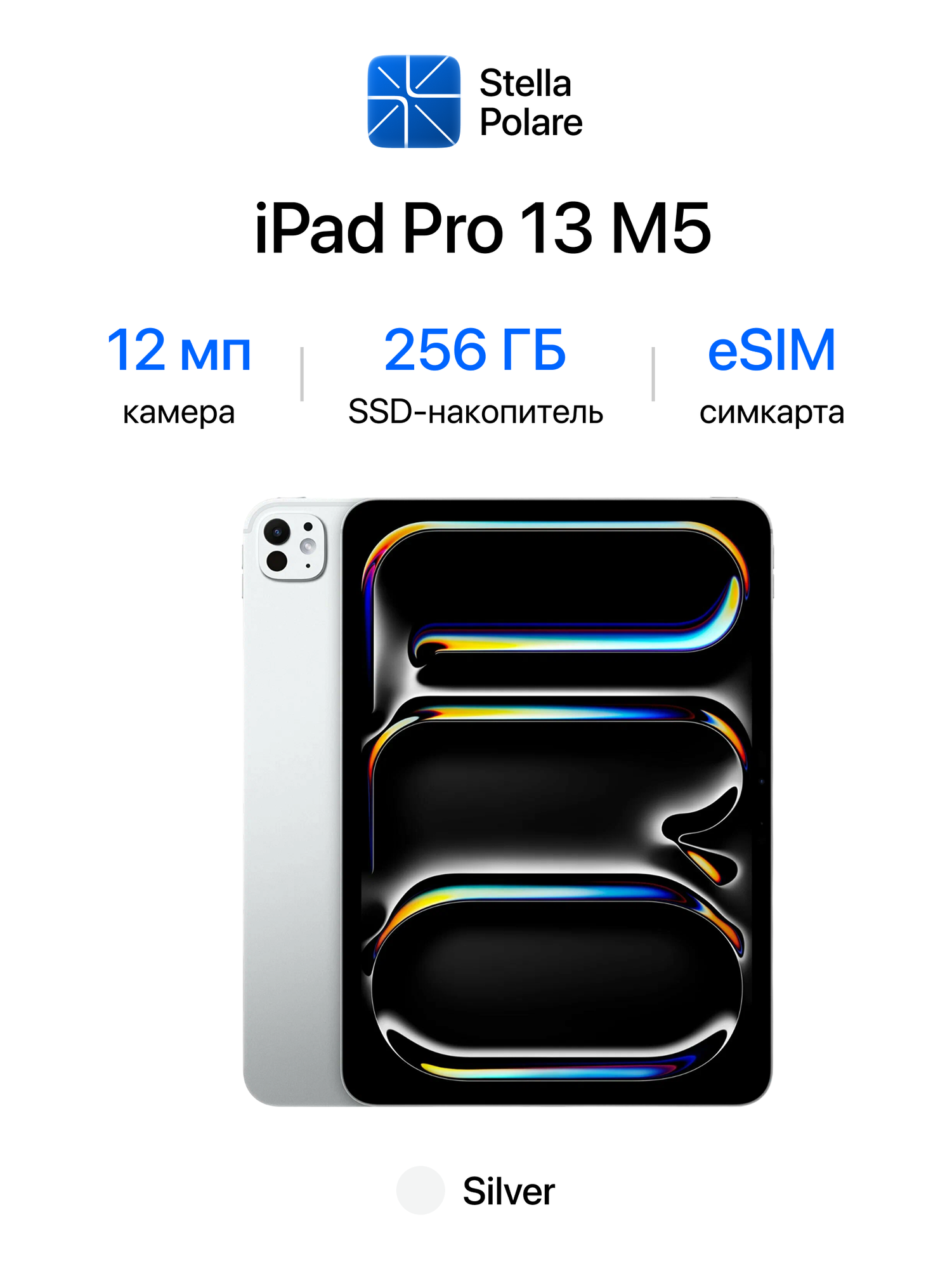 Планшет Apple iPad Pro 13 2025 M5, 256 ГБ, Wi-Fi + Cellular 5G, iPadOS, Silver