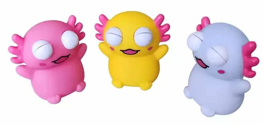 Игрушка антистресс КНР Аксолотль, с большими глазами, 8 см, 12 шт в упаковке