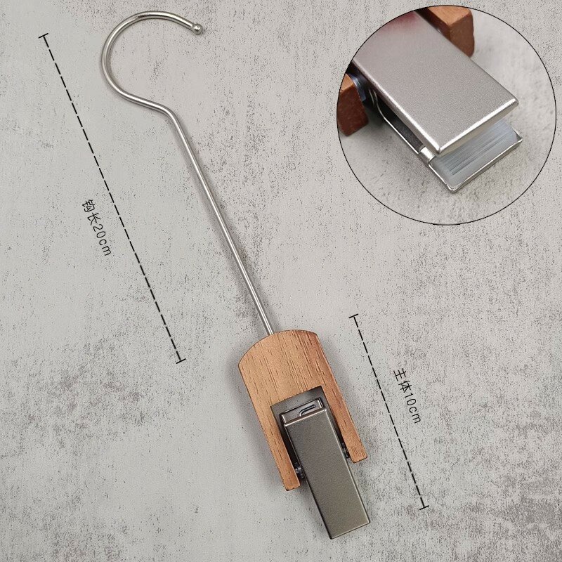 Орехово-коричневый одиночный зажим для демонстрации с 20 см серебряным зажимом, витрина для шарфов и аксессуаров