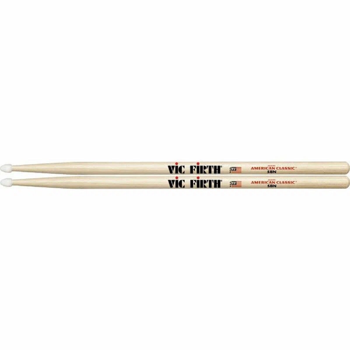 VIC FIRTH AMERICAN CLASSIC NYLON TIP 5BN барабанные палочки, орех, нейлоновый наконечник. Длина 16' Диаметр 0,595'