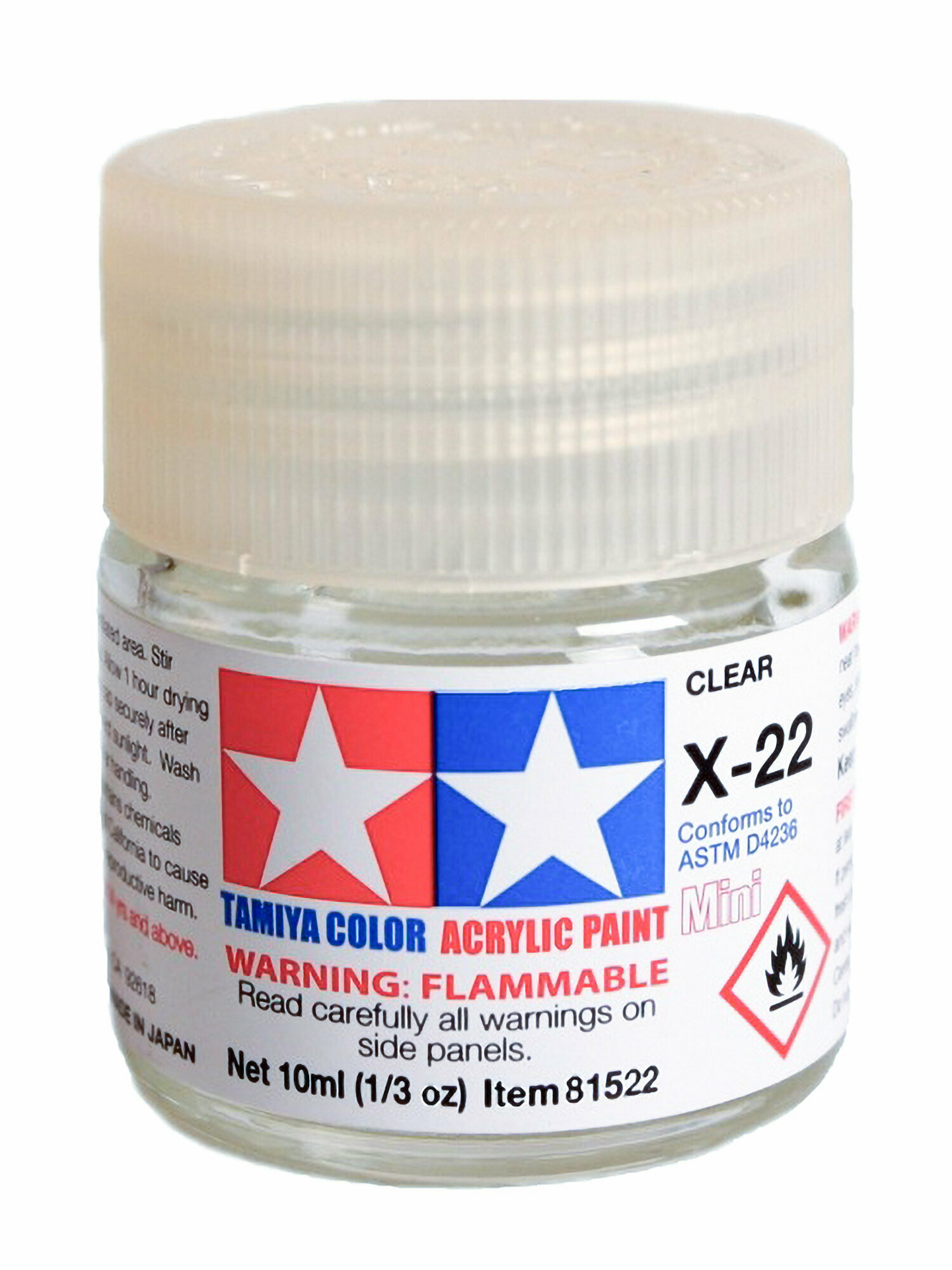 Лак акриловый прозрачный Tamiya Color X-22 Clear 81522 глянцевый, 10 мл