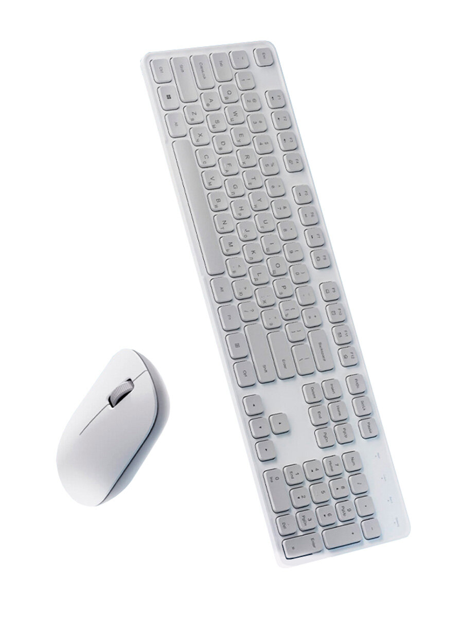 Комплект беспроводная клавиатура и мышь (русская раскладка) Mi Wireless Keyboard and Mouse Set 3 (WXJS03YM) White Grey