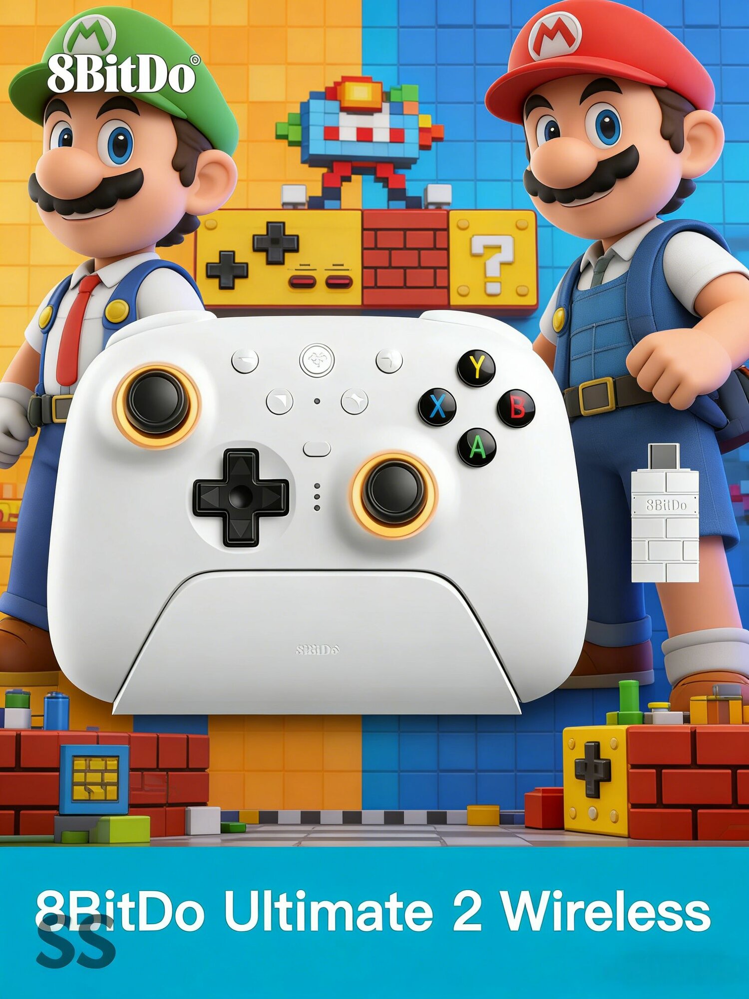 8BitDo Ultimate 2 Wireless 2.4G Игровой контроллер с зарядной док-станцией, джойстик TMR, Bluetooth-геймпад для ПК, Windows, Android