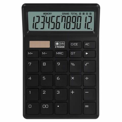 2 шт. Калькулятор настольный BRAUBERG CH-12-BK (153х103 мм), 12 разрядов, двойное питание, черный, 272958