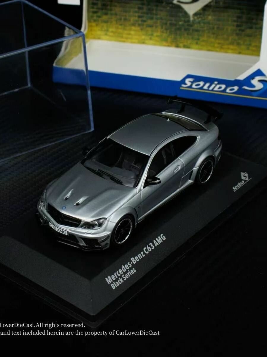 Машинка Solido 1/43 Mercedes Benz C63 AMG Black series Grey 2011 S4311604 Die-cast Alloy Car scale Model gift toy