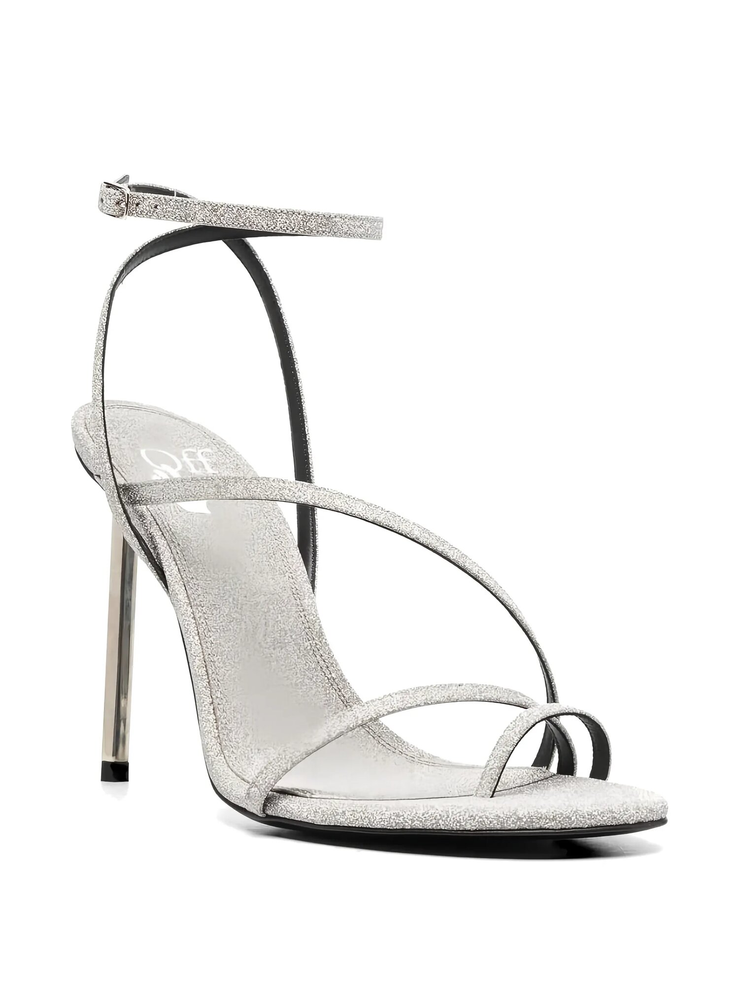 Босоножки Off-White Glitter heeled sandals, размер 40, серебристый/красный — фото 1