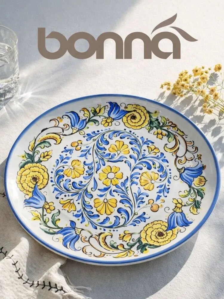 Тарелка круглая с рисунком Bonna "Албуфера" 1 шт, 32 см. Ударопрочный, профессиональный фарфор. "Albufera"Турция