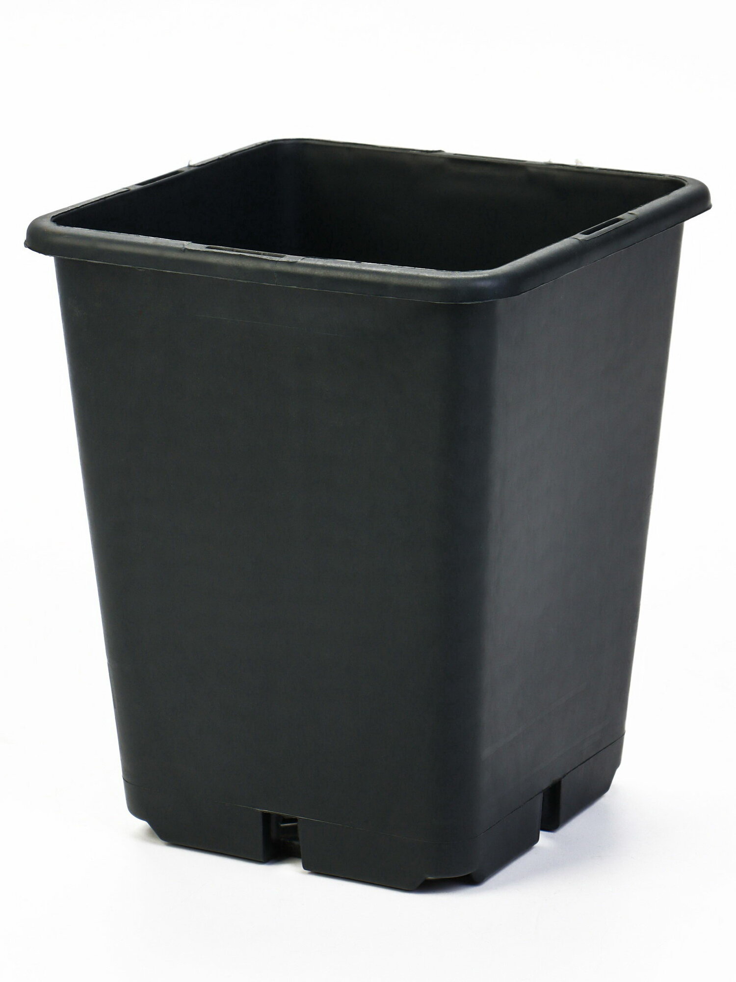 Горшок для рассады, 5 л, 18.5x18.5x20 см, пластик, чёрный, дно: отверстия, 3 шт.