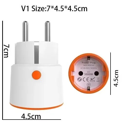 IHOMECAM Умная розетка Tuya ZigBee 3.0 16A orang 1pcs