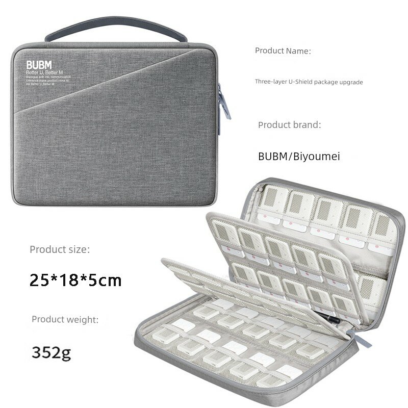Кейс для хранения USB-накопителей BUBM, защитный чехол для USB-флешек большой емкости, сумка для хранения U-ключей для