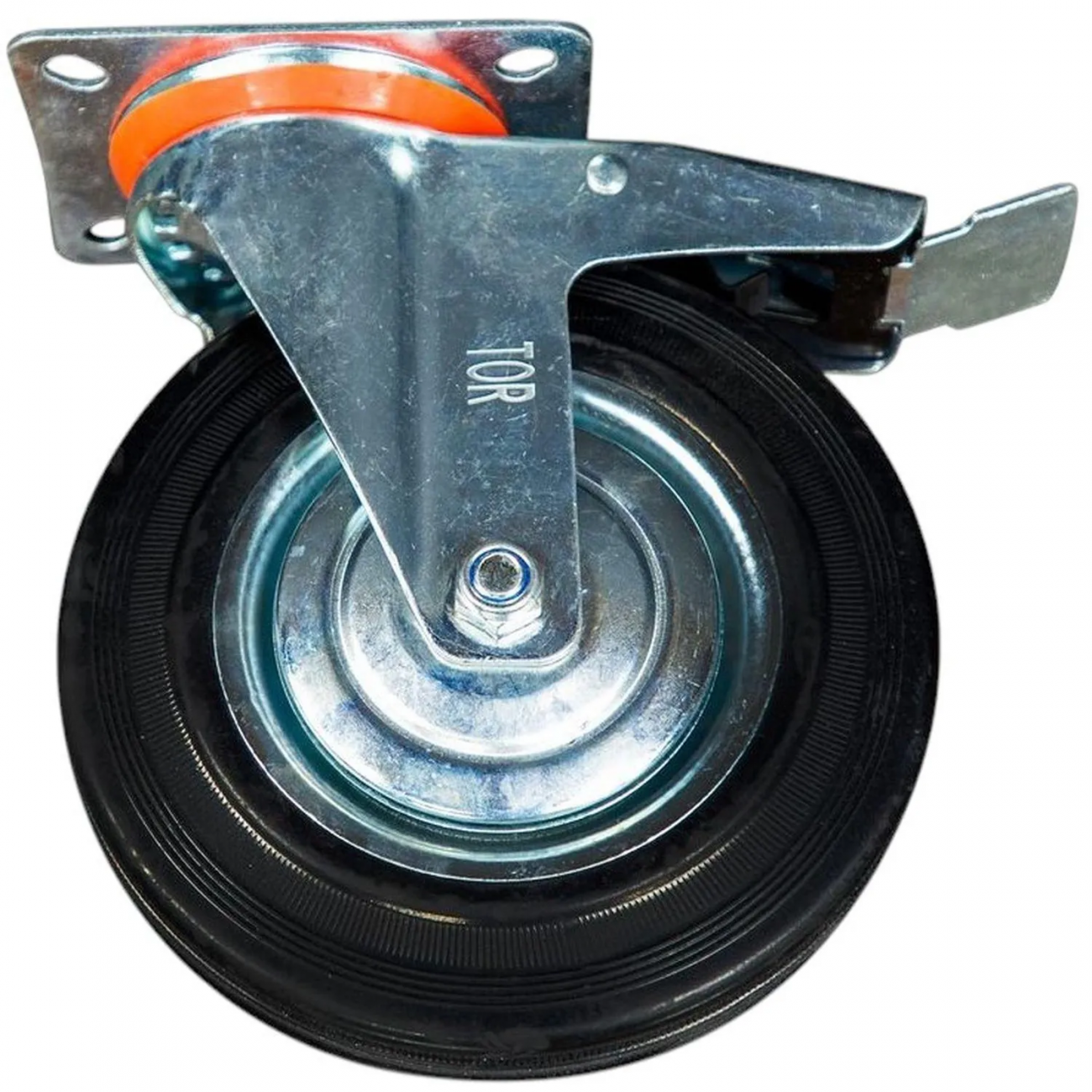 Колесо д/тележки поворотное резина SCb 80 200мм с тормозом (N) 1024202 2384748