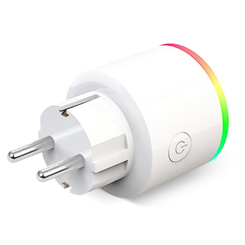 Tuya WiFi EU для Smart Plug RGB 16A Голосовое и Прикладное Управление с Монитором Питания, Таймером, Электрической Розеткой для Дома Alexa для Sm