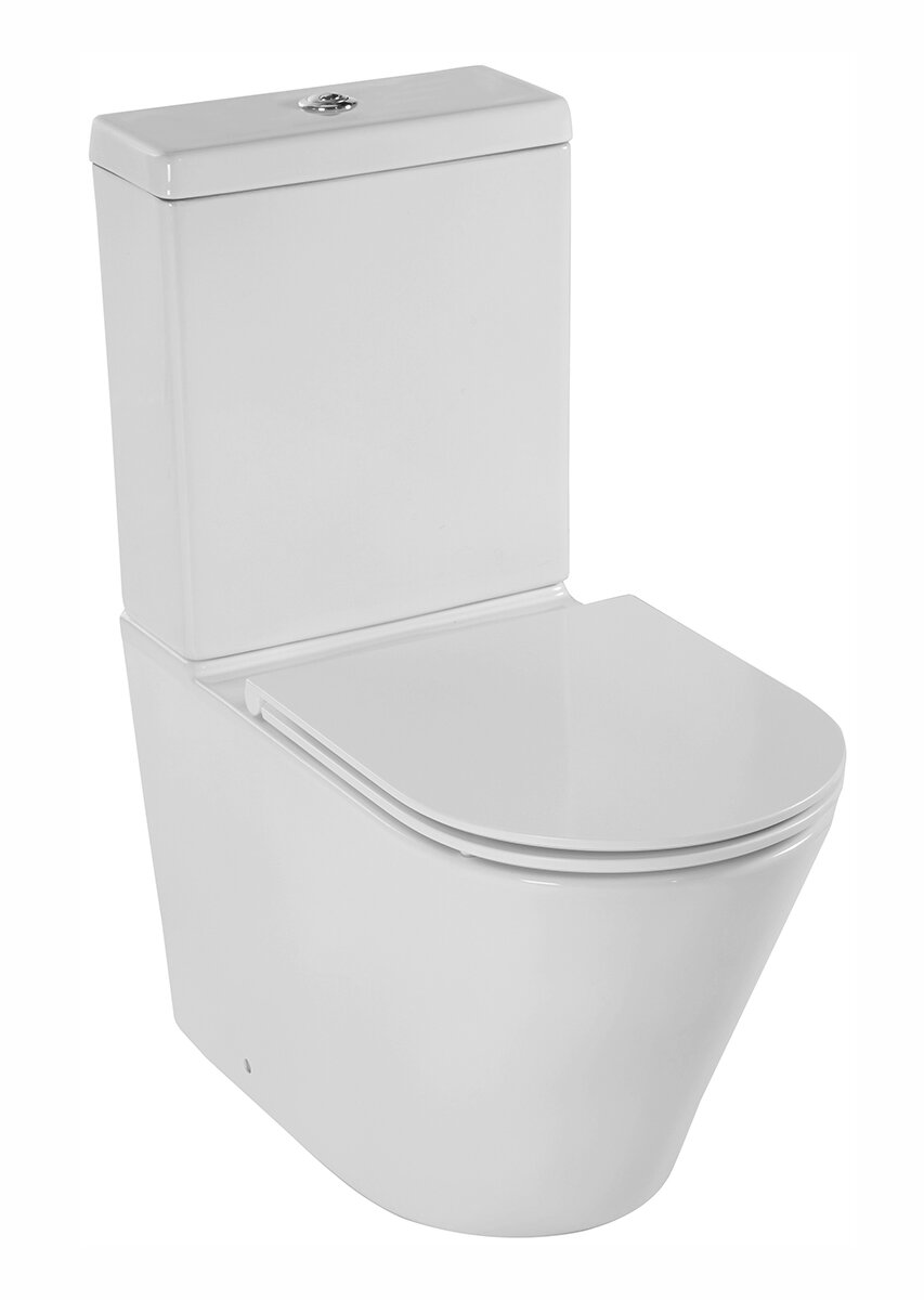 Jacob Delafon Унитаз-компакт Jacob Delafon Rodin+ UJAB102-00 + ETAB232-00 безободковый, с креплениями, без сиденья