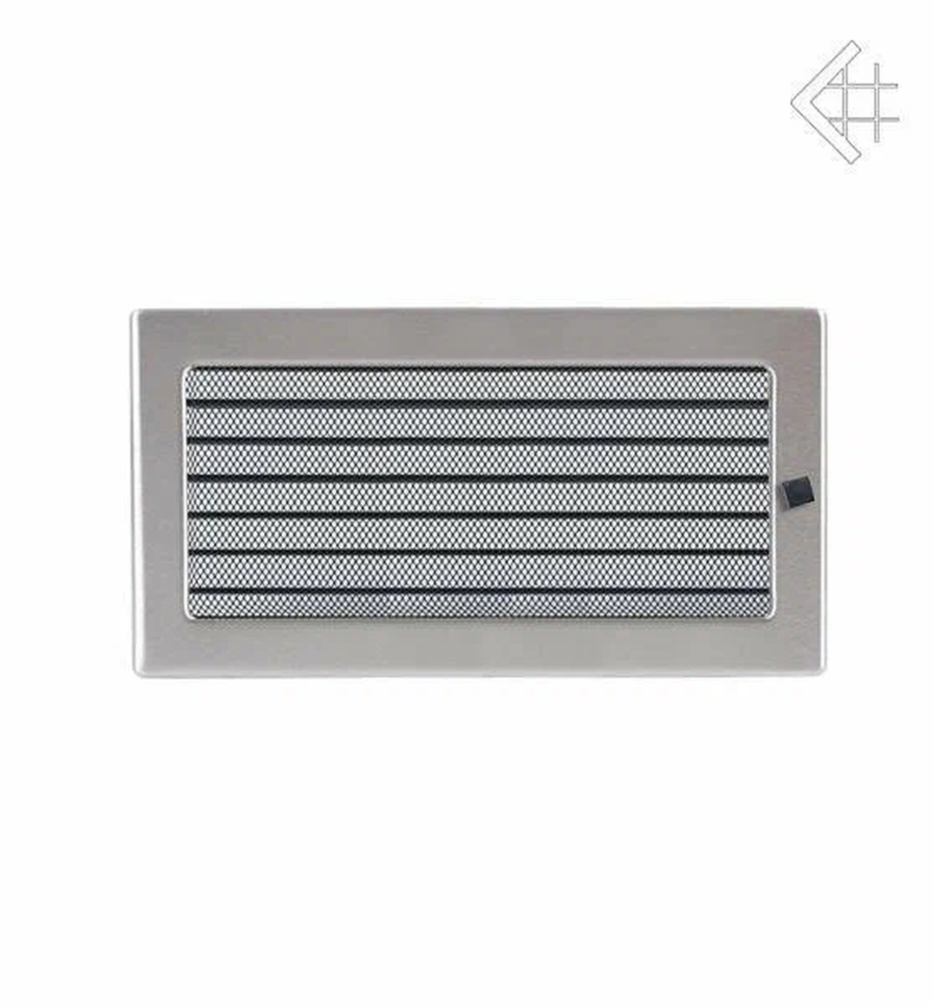 Вентиляционная решетка для камина Kratki (Польша) Матовый хром 17х30 с жалюзи