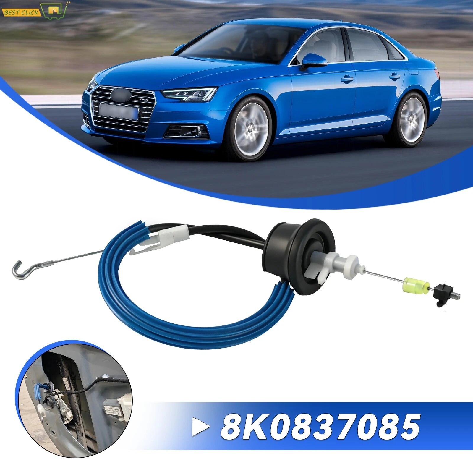 Трос привода замка передней двери для Audi A4 B8 S4 Avant Quattro A4Q A5 2009 2010 2011 2012 Новый 8K0837085 8K0837085A