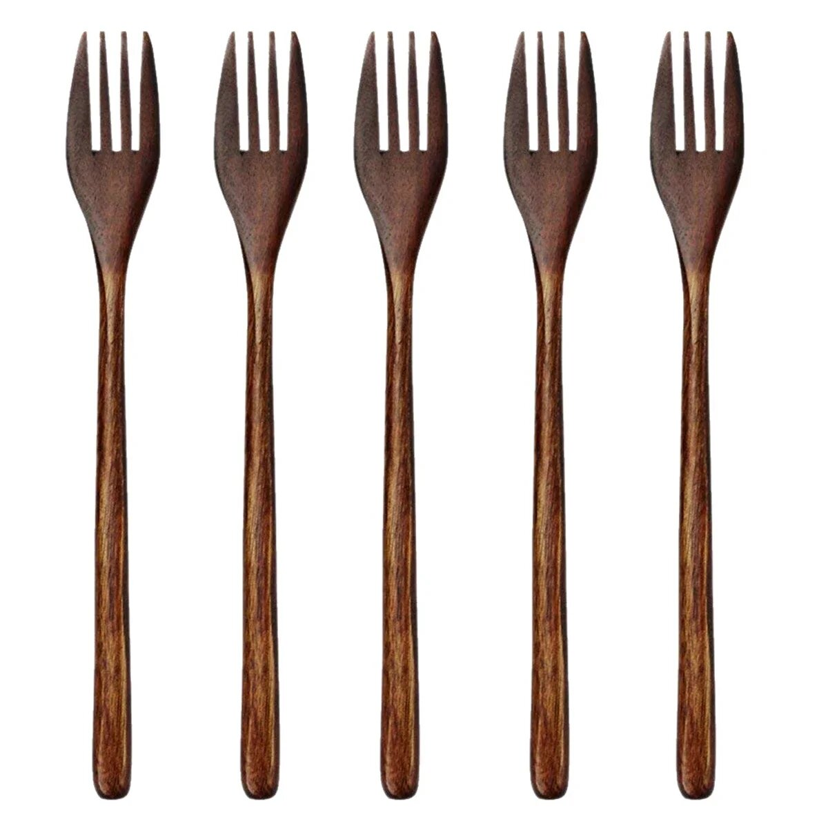 Деревянные вилки набор 5 шт, цвет 5Pcs