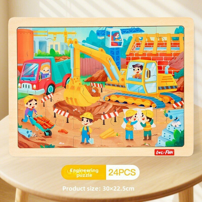 Деревянная головоломка ферма сцена для детей обучение и развлечение строительство