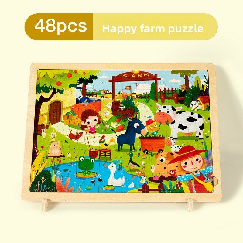 Деревянная головоломка ферма для детей обучение и развлечения счастливый ферма