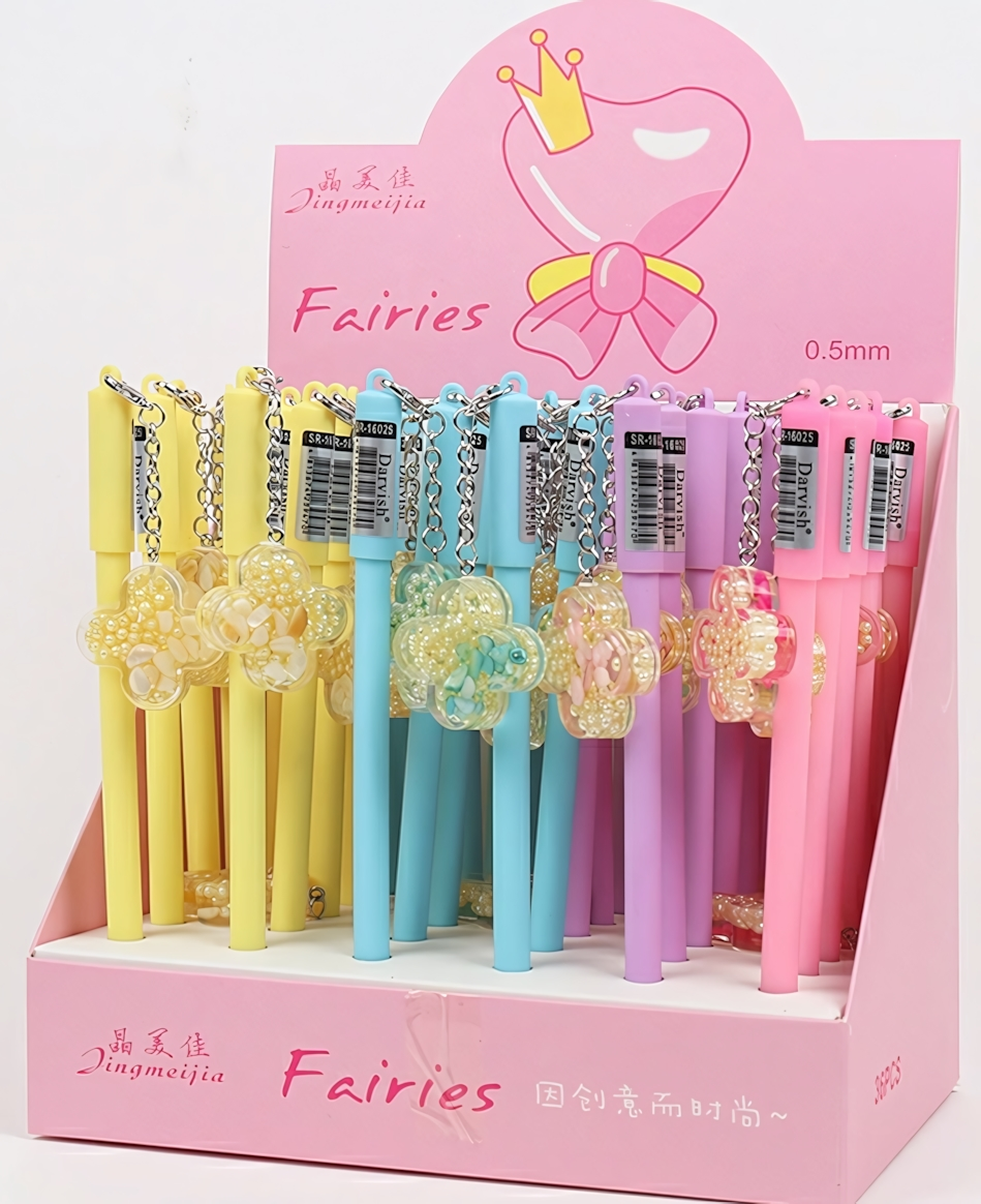 Ручка шариковая с брелоком, 0,5 мм, синие чернила, разноцветный принт, матовый корпус