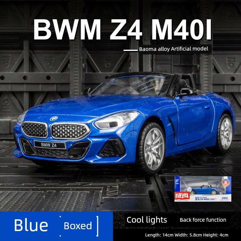 Модель автомобиля BMW Z4 M40i в масштабе 1:30 из сплава с аудио- и световыми эффектами, металлическая кабриолет-модель